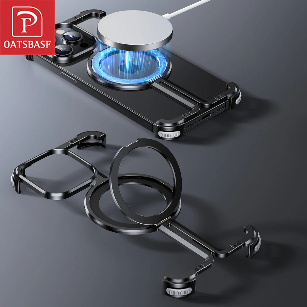 Oatsbasf π MagSafe Pivot Ring Stand Air Cushion Metal Case Cover ...
