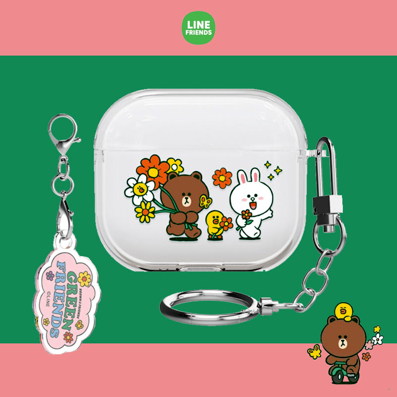 Line Friends Go Green Clear Slim Apple AirPods Case Cover – Armor King Case